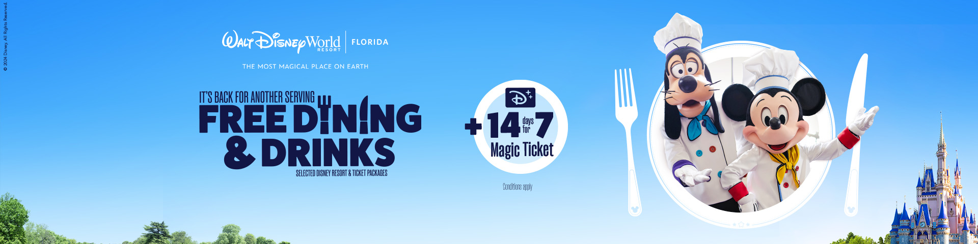 FREE DINING – WALT DISNEY WORLD – 2025 EARLY BOOKER OFFER – The Tim Potter Travel Co